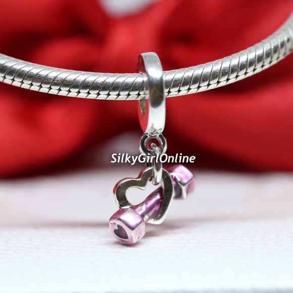 Pandora | Jewelry | Pandora Dumbbell Heart Dangle Charm 799545c | Poshmark